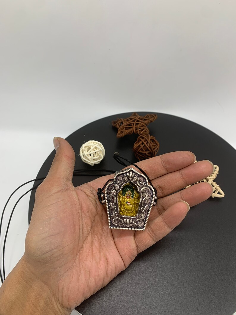 24 K Gold Plated Six Armed Mahakala Ghau Box. Traditional Tibetan Style ...