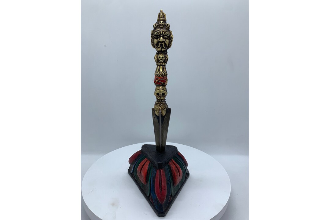 One Face Wrathful Vajrakilaya Dagger. Hand Made Dorje Phurba With ...