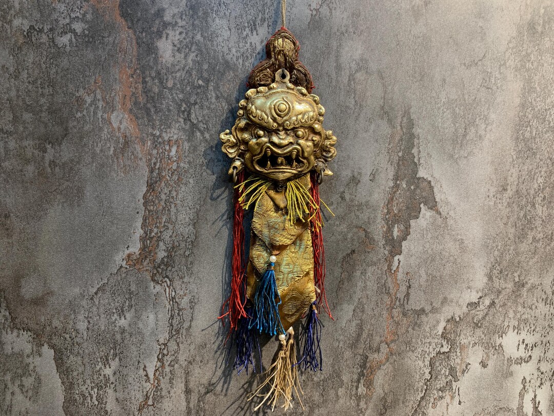 Hand Crafted Mahakala Face Wall Hanging. Brass Mahakala Face. Wrathful ...