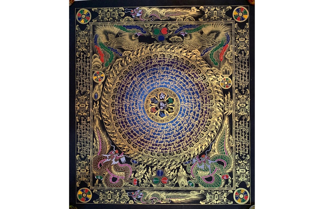 Mantra Mandala. Compassion Prayer. Tibetan Calligraphy. - Etsy