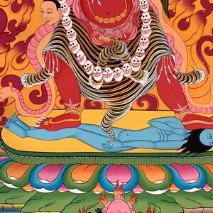 Colorful Red Ekajati Thangka. Fine Quality Tibetan Thangka. One Eye and ...