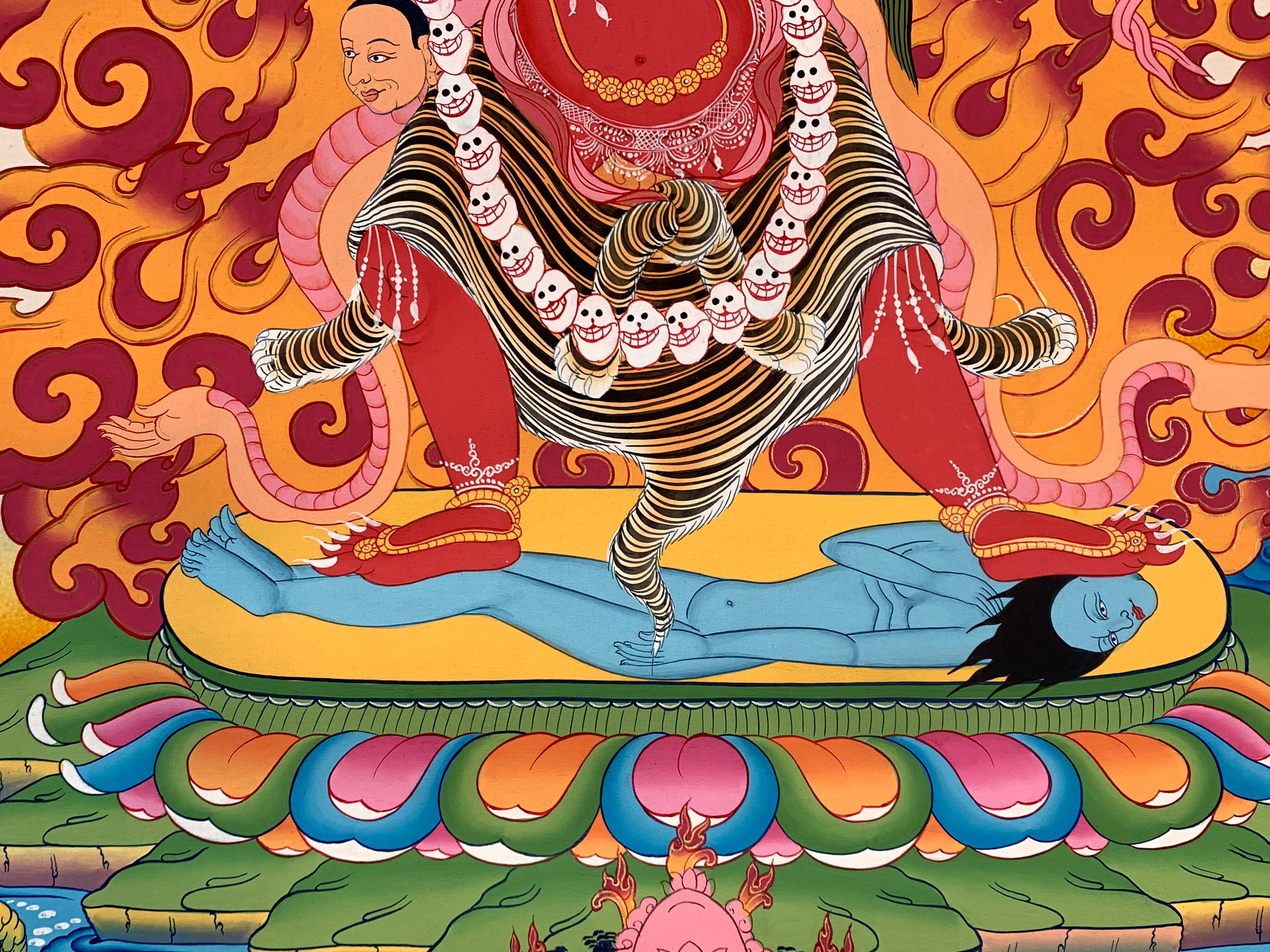 Colorful Red Ekajati Thangka. Fine Quality Tibetan Thangka. One Eye and ...