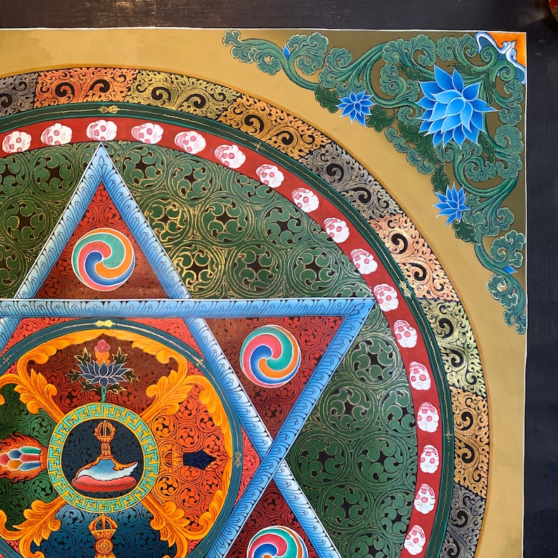 Best Quality Wisdom Dakini Mandala Thangka. Hand Painted Genuine Dakini Mandala With Drigug ...