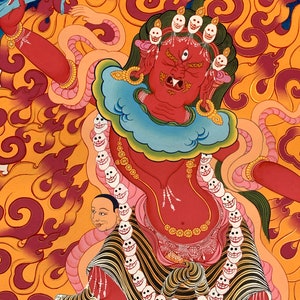 Colorful Red Ekajati Thangka. Fine Quality Tibetan Thangka. One Eye and ...
