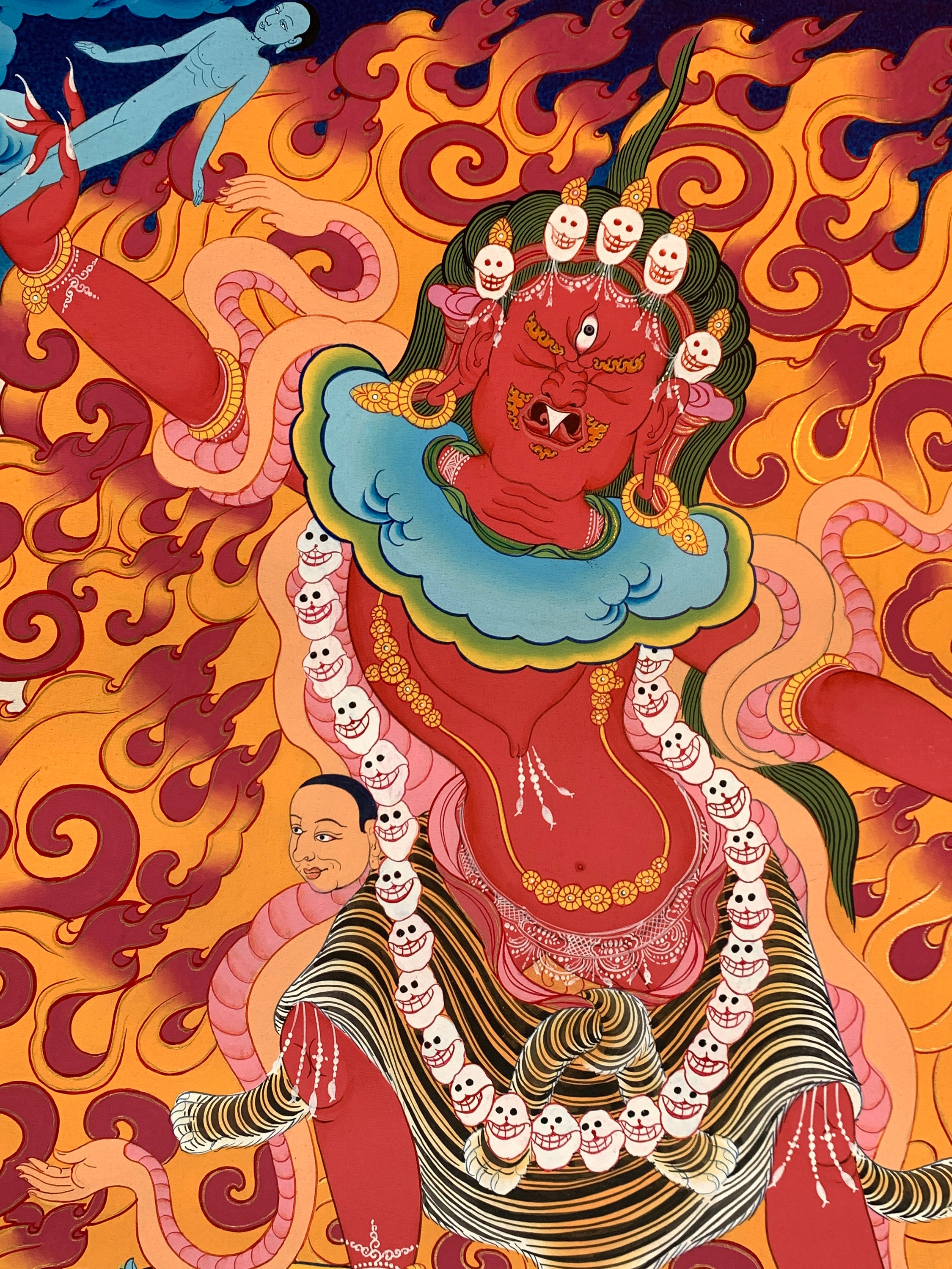Colorful Red Ekajati Thangka. Fine Quality Tibetan Thangka. One Eye and ...