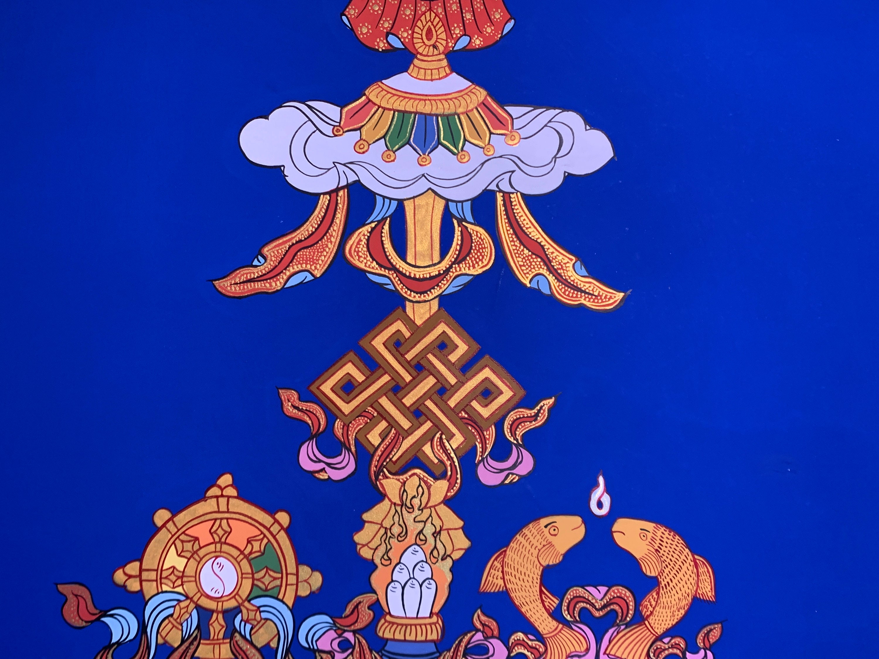 8 Auspicious Symbols. Tibetan Style Auspicious Symbols. Tibetan Wall ...