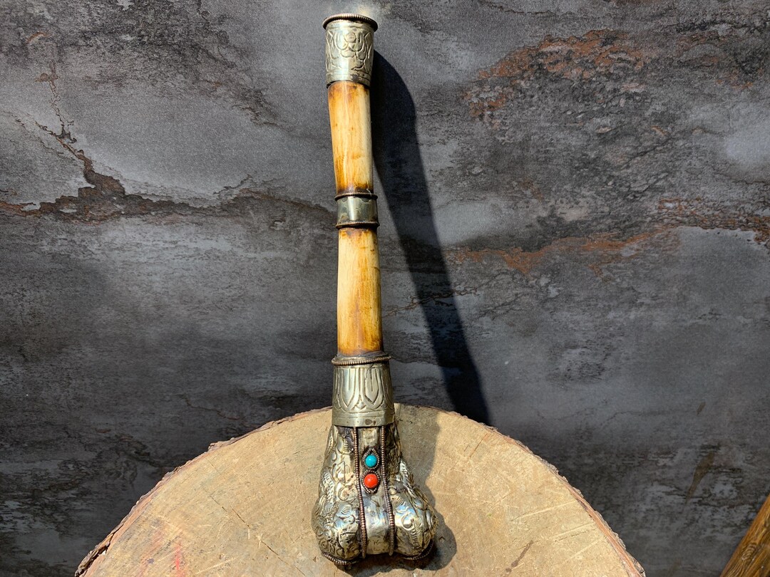 Handmade Bone Kangling Trumpet - Tibetan Ritual Instrument, 28cm - Etsy
