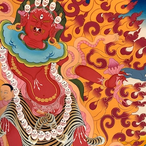 Colorful Red Ekajati Thangka. Fine Quality Tibetan Thangka. One Eye and ...