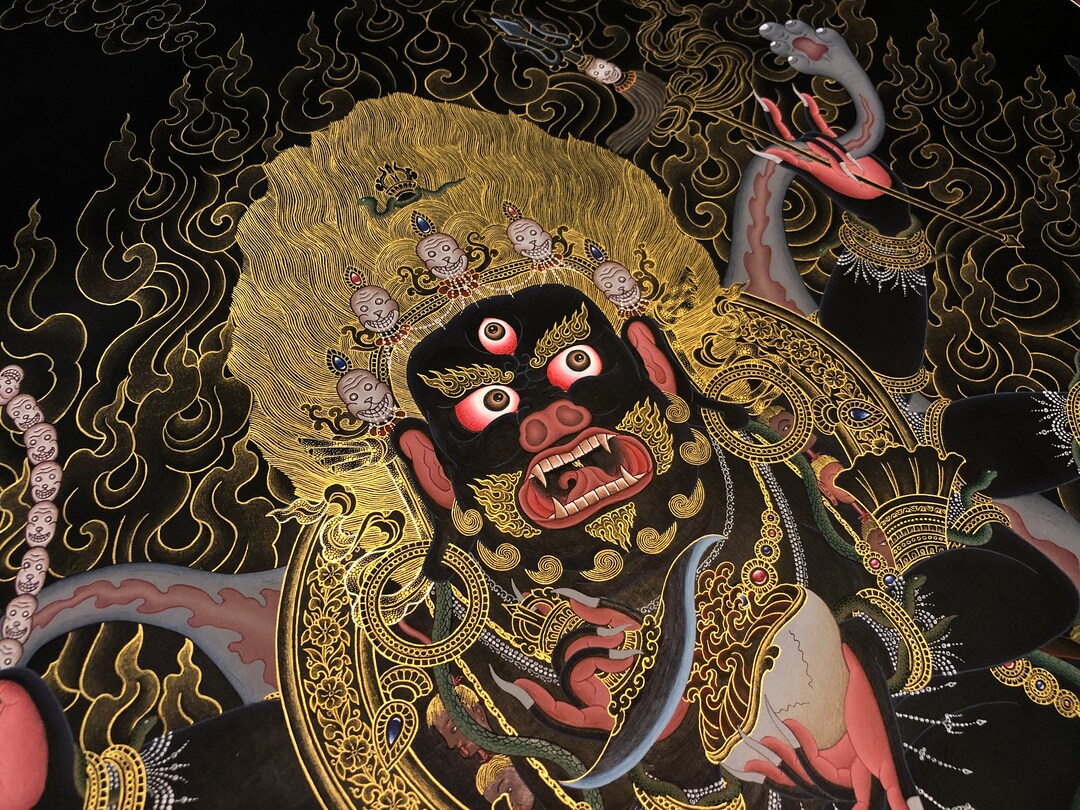 Best of the Best Quality Six Armed Mahakala. Gompo. Hand Painted by ...