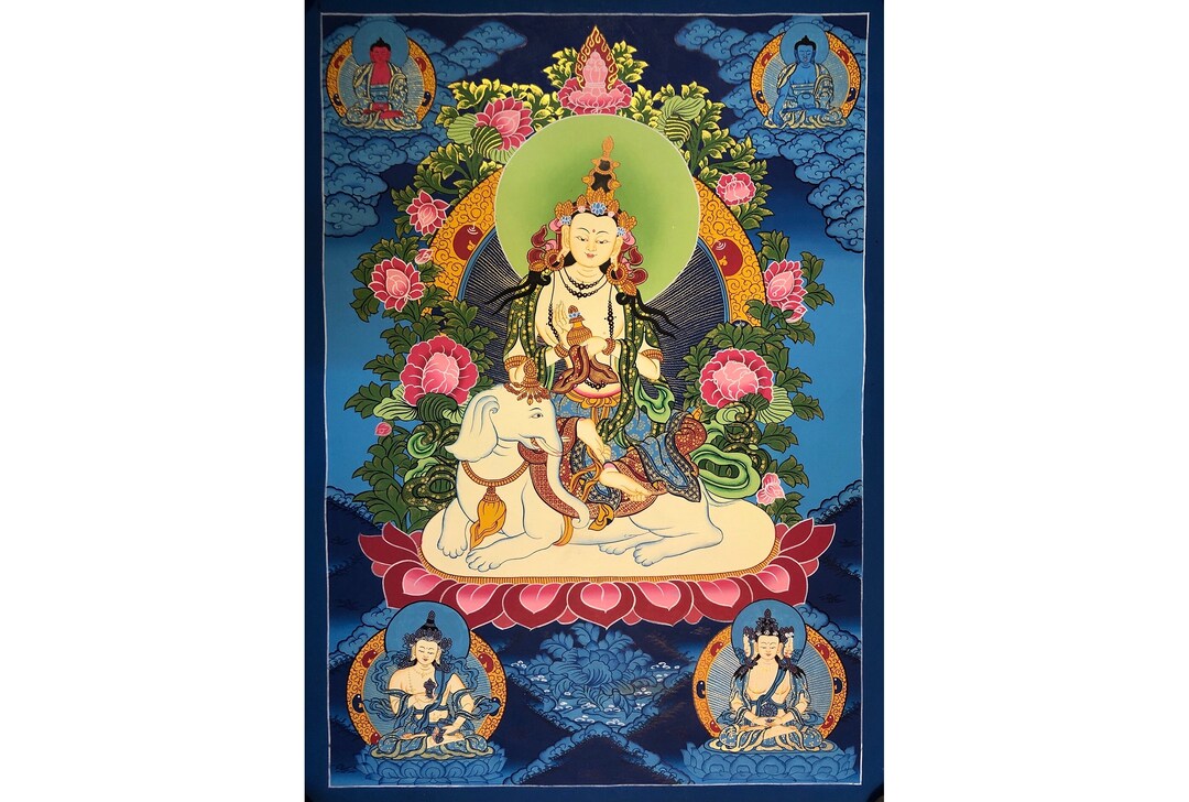 66x49 Cm Puxian Pusa Thangka. Samantabhadra Bodhisattva Thangka ...
