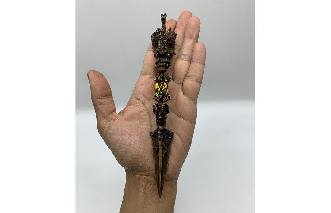 Tamdin Phurba Kilaya. Tantric Ritual Dagger. Copper Three Faced and ...