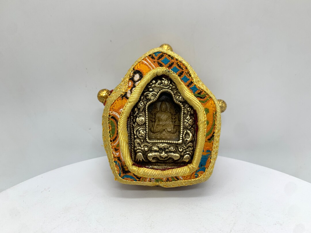 Rare Longchenpa Tsatsa With Ghau Box. Hand Made Copper Ghau Box With ...