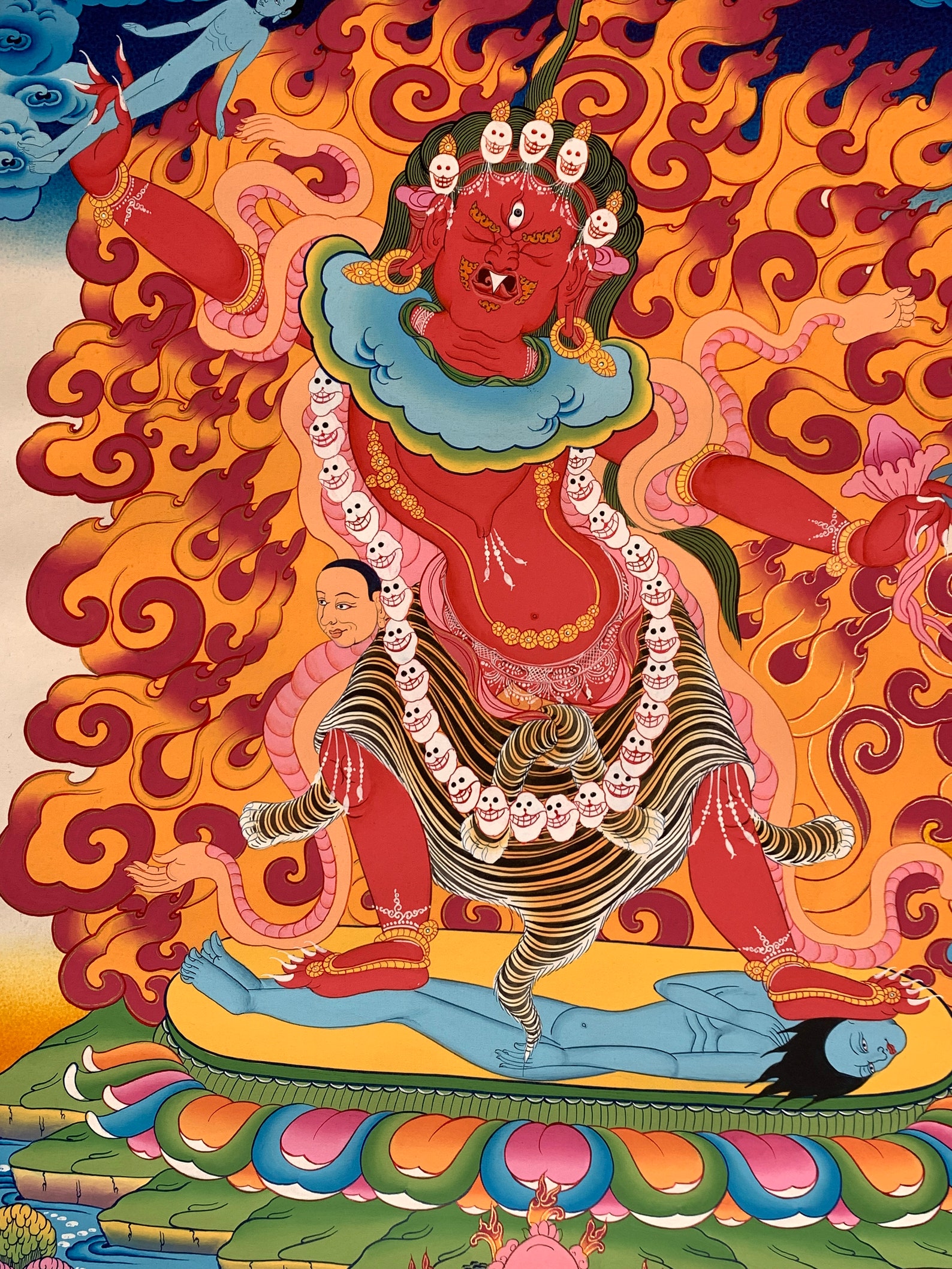 Colorful Red Ekajati Thangka. Fine Quality Tibetan Thangka. One Eye and ...