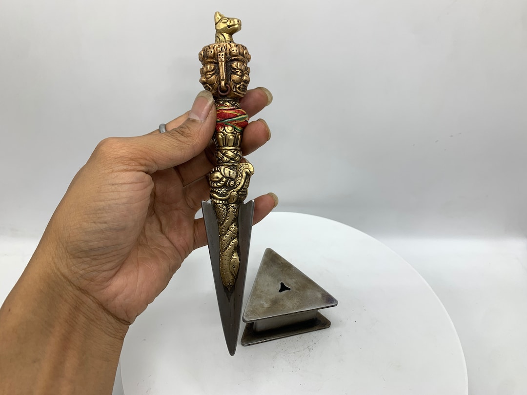 22 Cm Tamdin Phurba Set. Hayagriva Phurba With Iron Stand. Consecrated ...