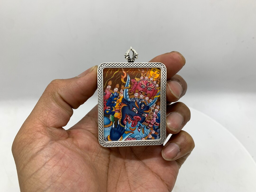 Fine Quality Yamantaka Face Pendant. Terminator of Death. Hand Painted ...