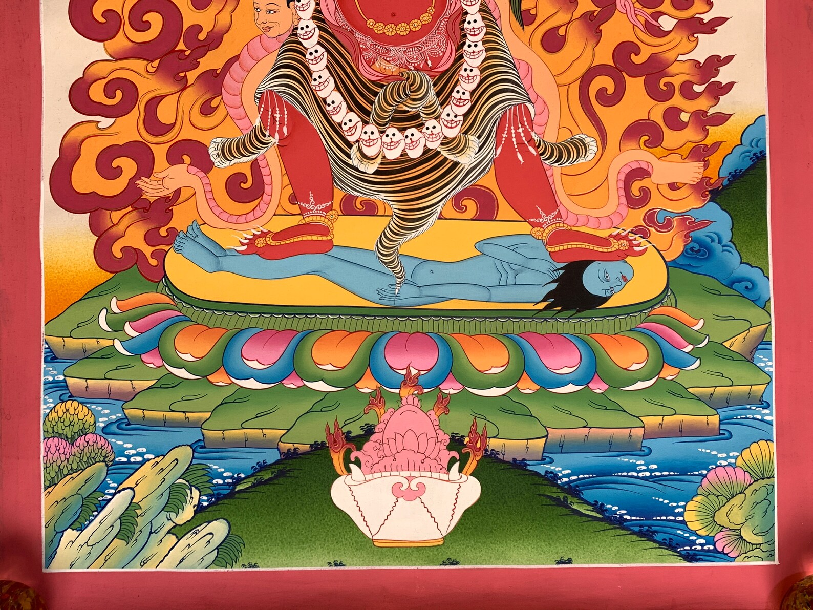 Colorful Red Ekajati Thangka. Fine Quality Tibetan Thangka. One Eye and ...