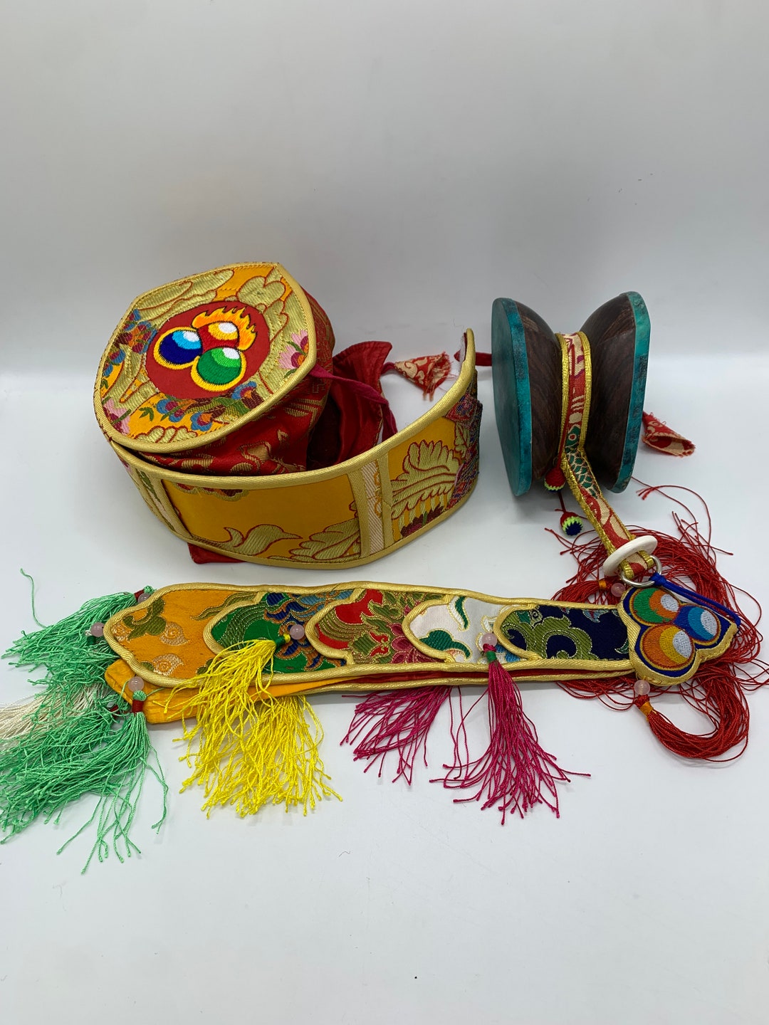 13 Cm Diameter Thondar Hand Drum. Vajrayana Tantric Ritual Drum Made of ...