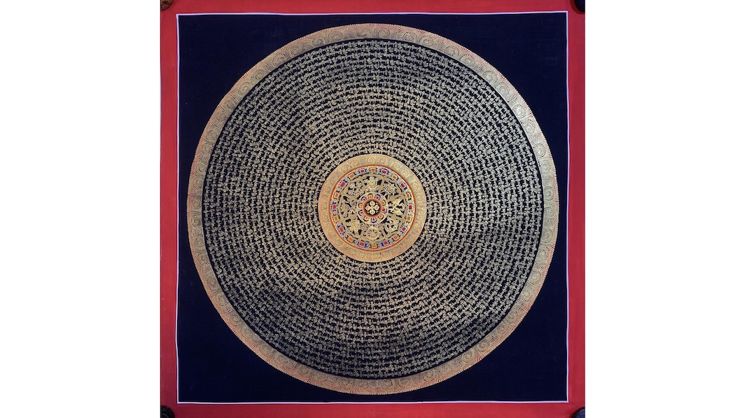 Original Vajra Mantra Mandala. Tibetan Calligraphy. Uchen Script ...