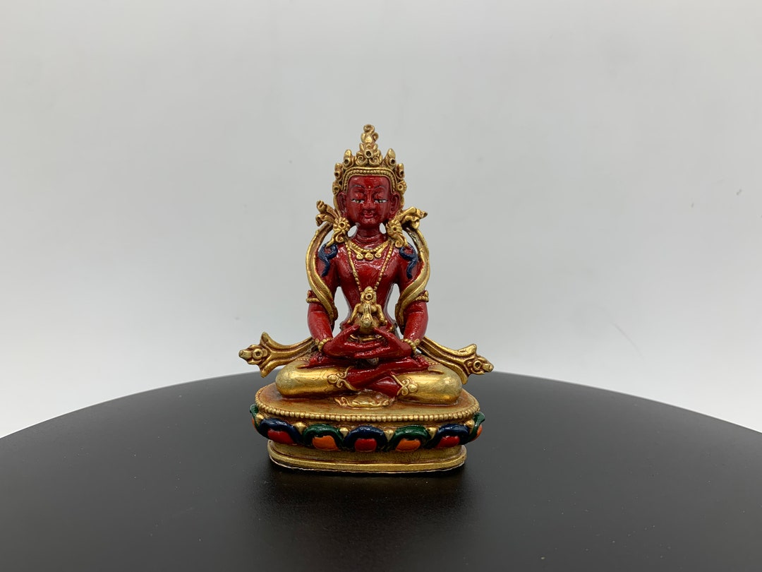 Colorful Amitayus Statue. Aparamita. Gold Plated Amitayus Statue ...