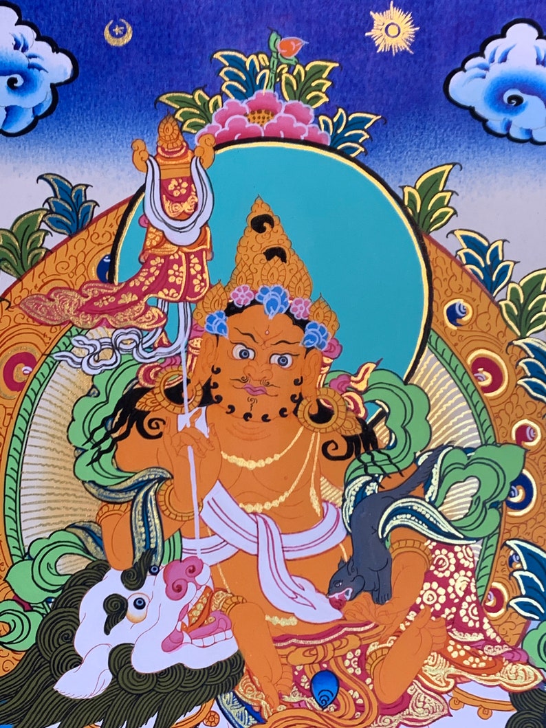 King Jambhala Thangka Painting. Colorful Namtse. King Dzambhala Thangka ...