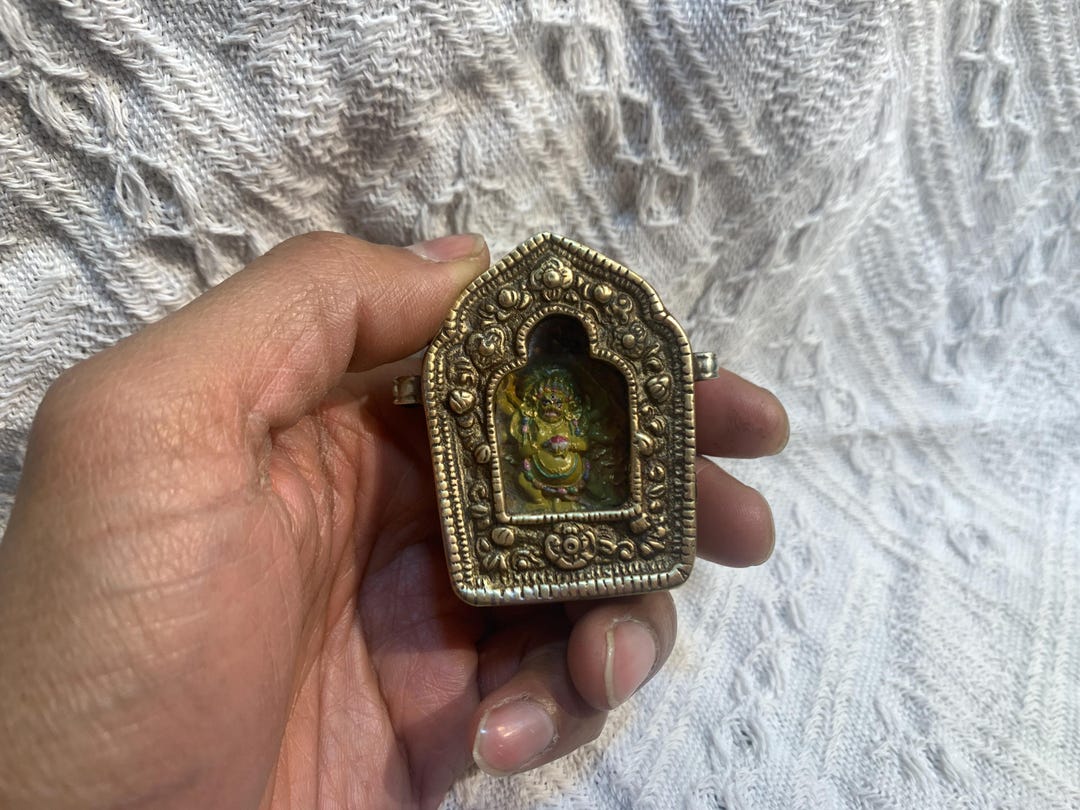 Six Armed Mahakala Tsatsa. Handmade Gompo Chyagdrugpa With Tibetan Ghau ...