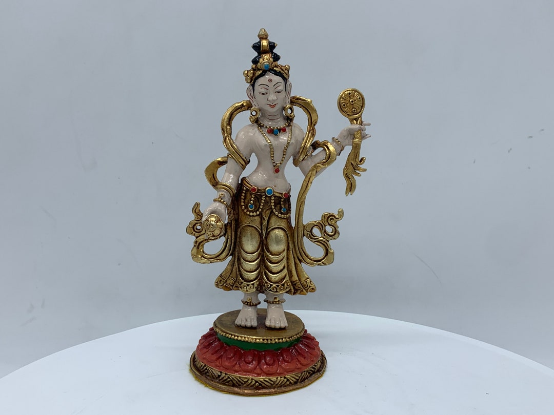 14 Cm Tall Colorful Yeshe Tsogyal Statue. the Consort and Student of ...