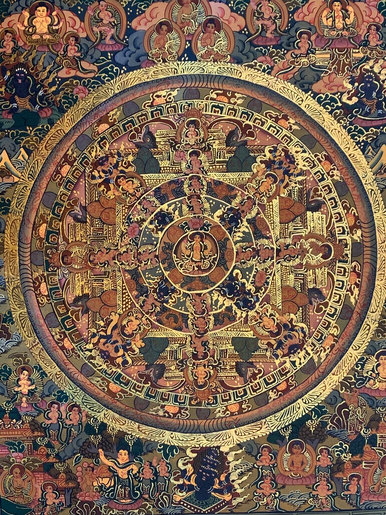 Compassion Buddha Mandala Thangka. Hand Painted Original Thangka ...