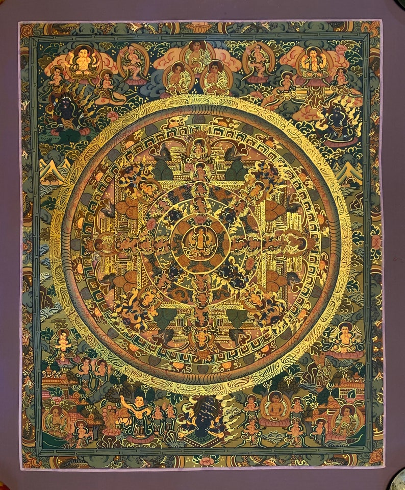 Compassion Buddha Mandala Thangka. Hand Painted Original Thangka ...