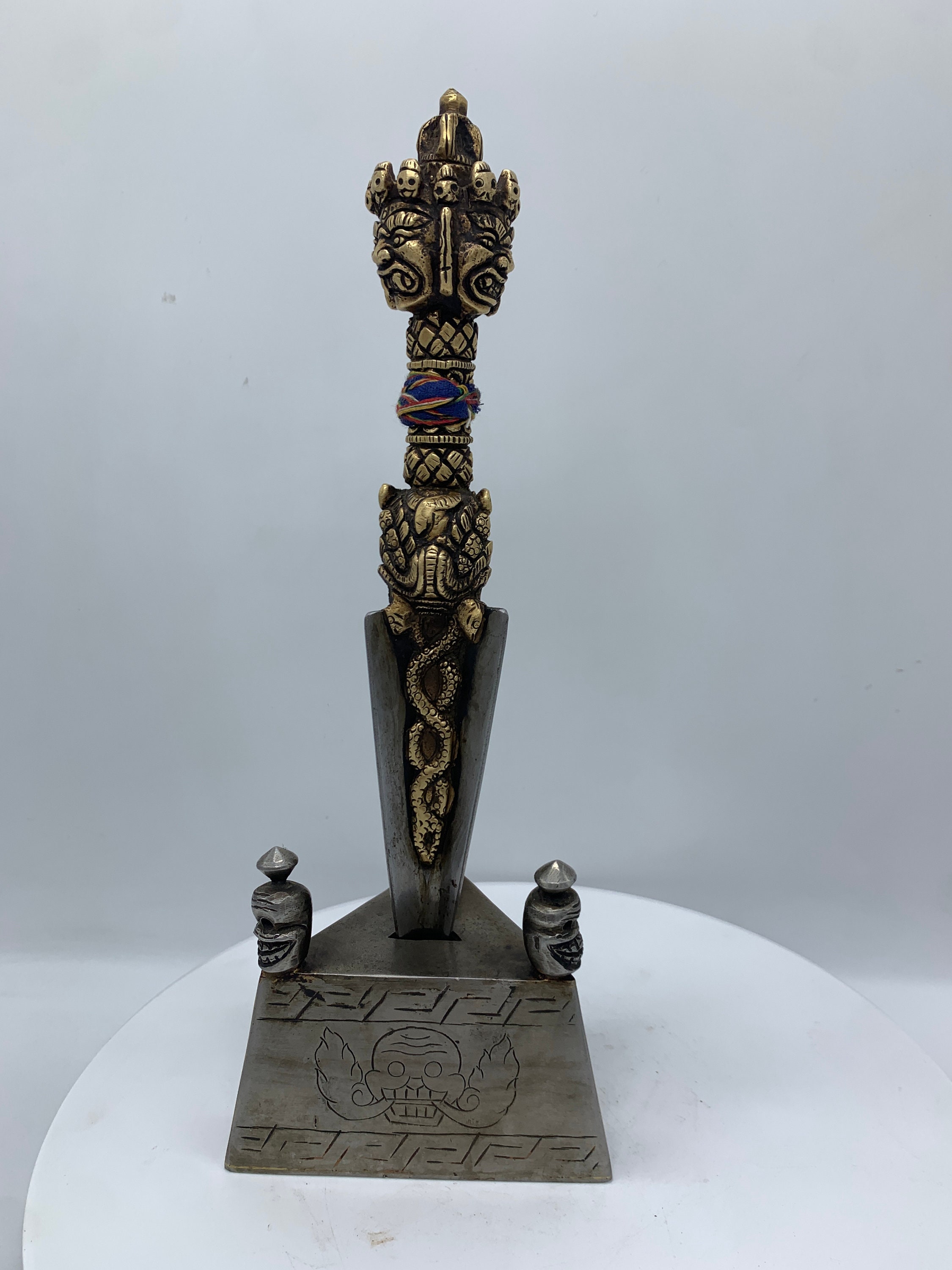 Three Faced Dorje Phurb. Hand Made Vajra Kilaya. the Tantric Ritual Dagger. Consecrated Phurba ...
