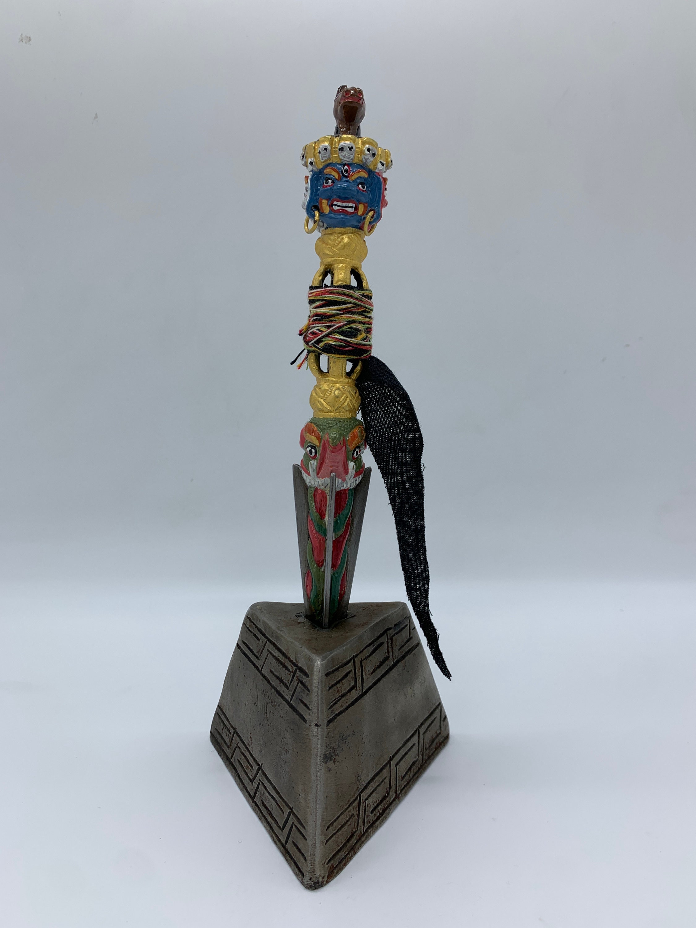 9 tall Fine quality Tamdrin Phurba with iron base. Hayagriva phurba ...