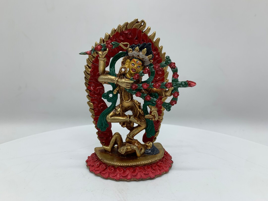 10 Cm Tall Gold Plated Kurukulle Statue. Lotus Dakini. Pema Khandro ...