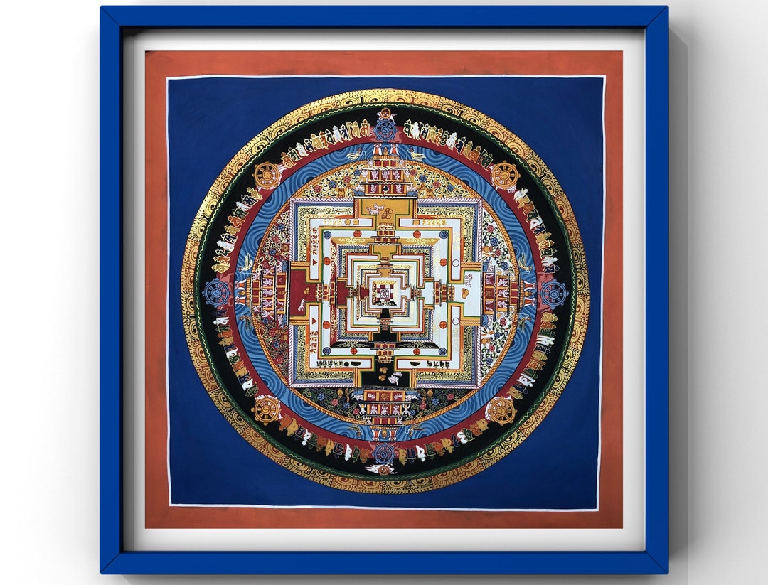 Original Kalachakra Mandala Painting With Blue Background. for ...