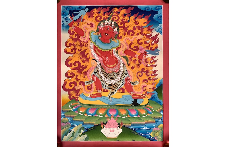 Colorful Red Ekajati Thangka. Fine Quality Tibetan Thangka. One Eye and ...