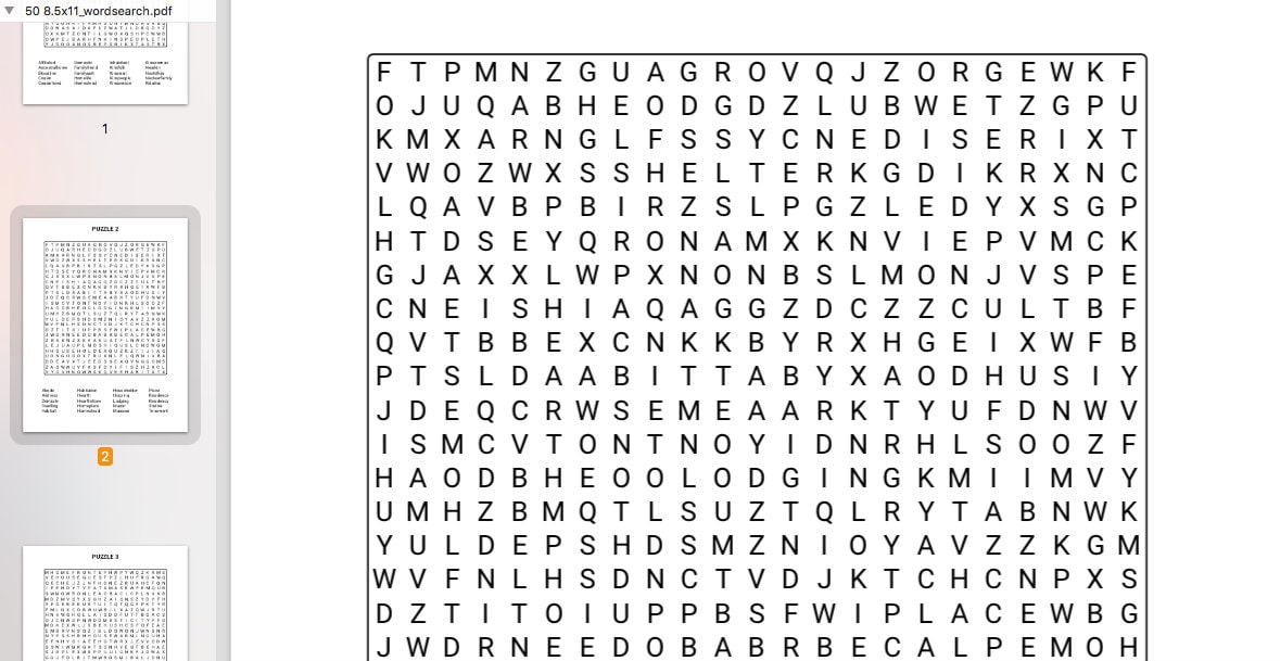 Digital Download, 50 Cross Word Puzzle Ready to Print Digital Download ...