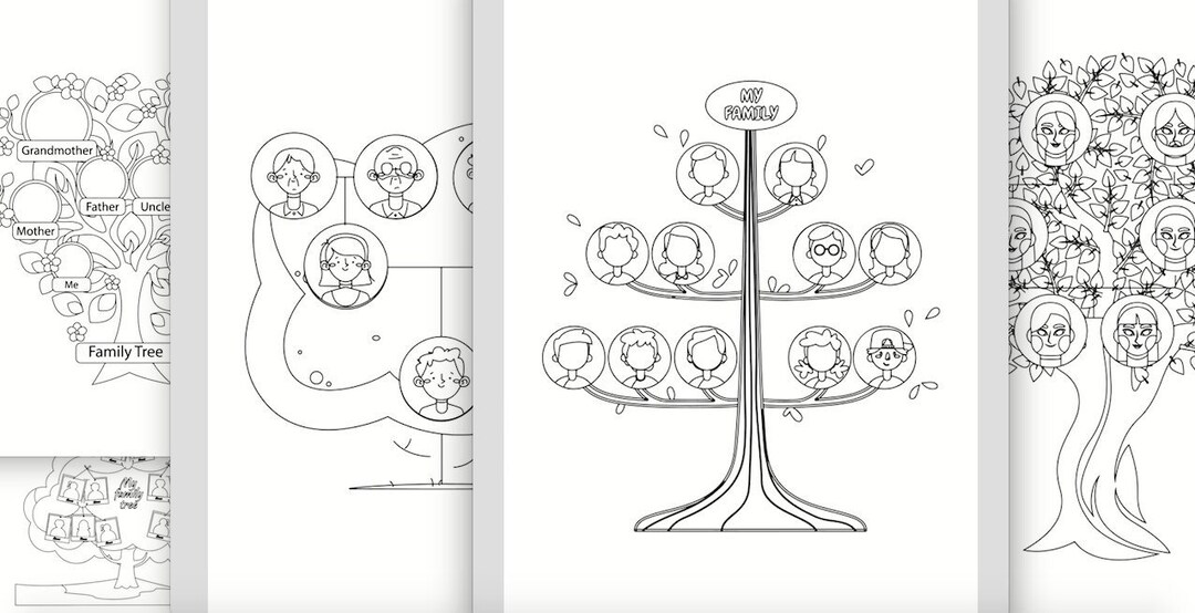 Digital Download, Family Tree Activity Coloring Book Ready to Print ...