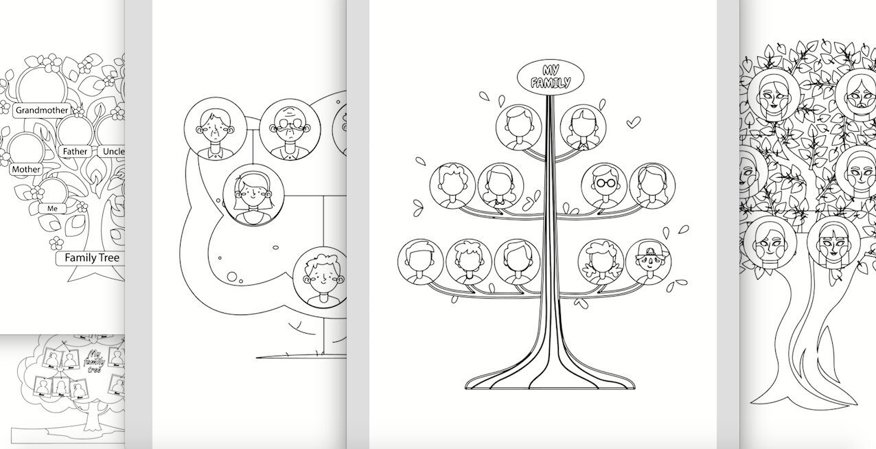 Digital Download, Family Tree Activity Coloring Book Ready to Print ...