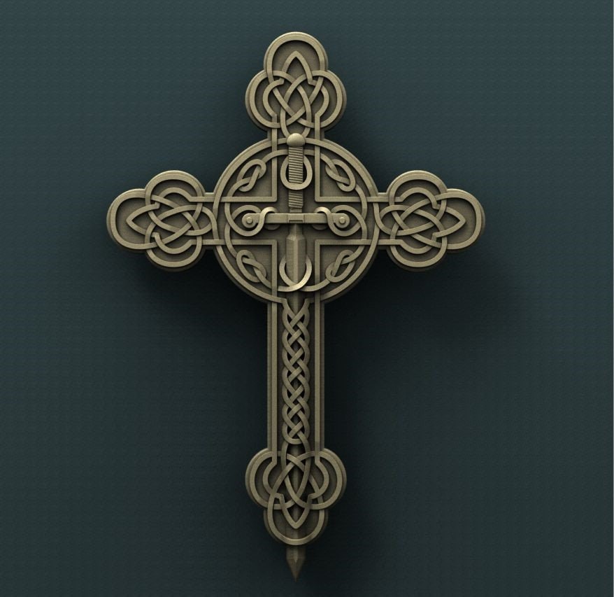 Ornate Celtic Cross 3D STL File: CNC Router Cut - Etsy