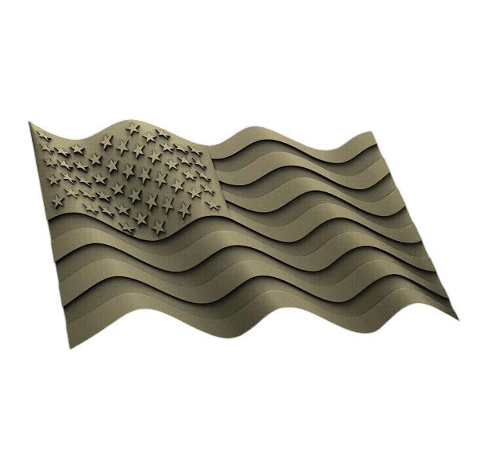 Wavy USA Flag 3D STL File: CNC Router Patriot Design (digital File) - Etsy