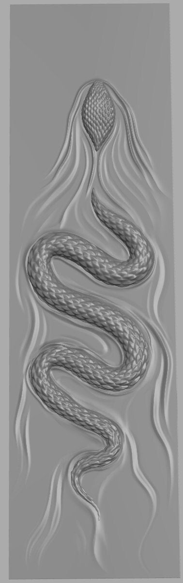 Swimming Snake 3d Stl File Vectricaspirewall Decor - Etsy