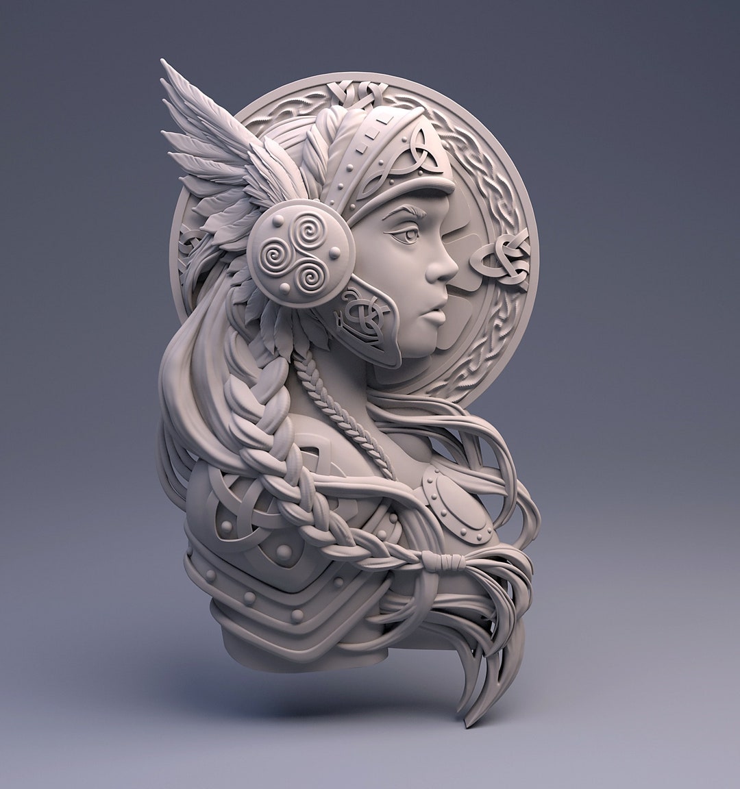 Woman Viking,celtic,history 3D CNC Router Files, 3d Stl File, Vectric ...