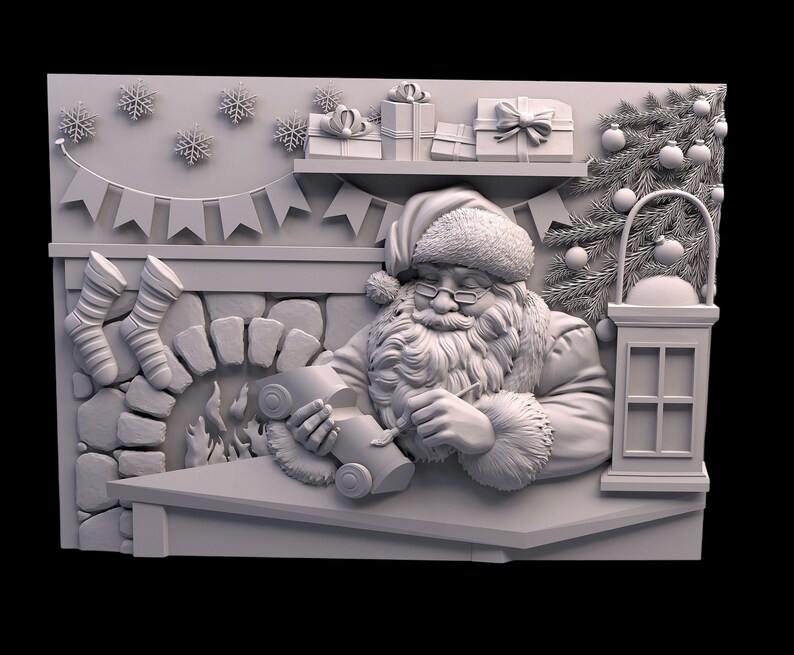 Santa Christmas 3D STL File: CNC Router Model (digital Download) - Etsy