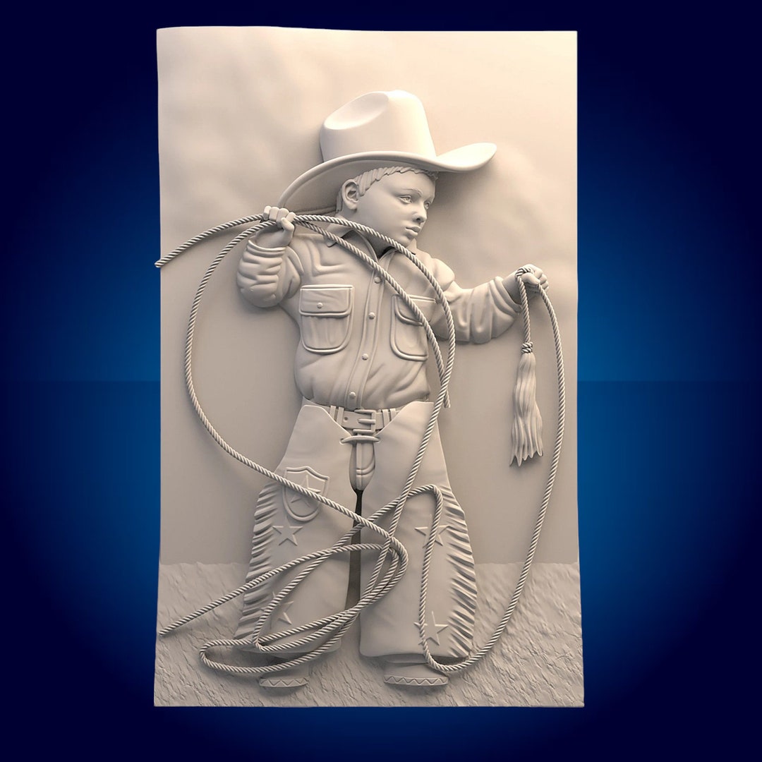 Little Cowboy 3D STL Model: CNC Router Files (digital File) - Etsy