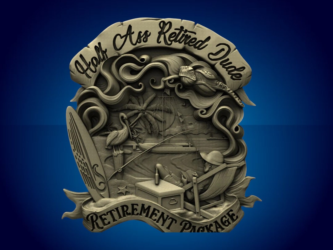 Retirement Package Sign: 3D CNC Router Files (STL) - Etsy