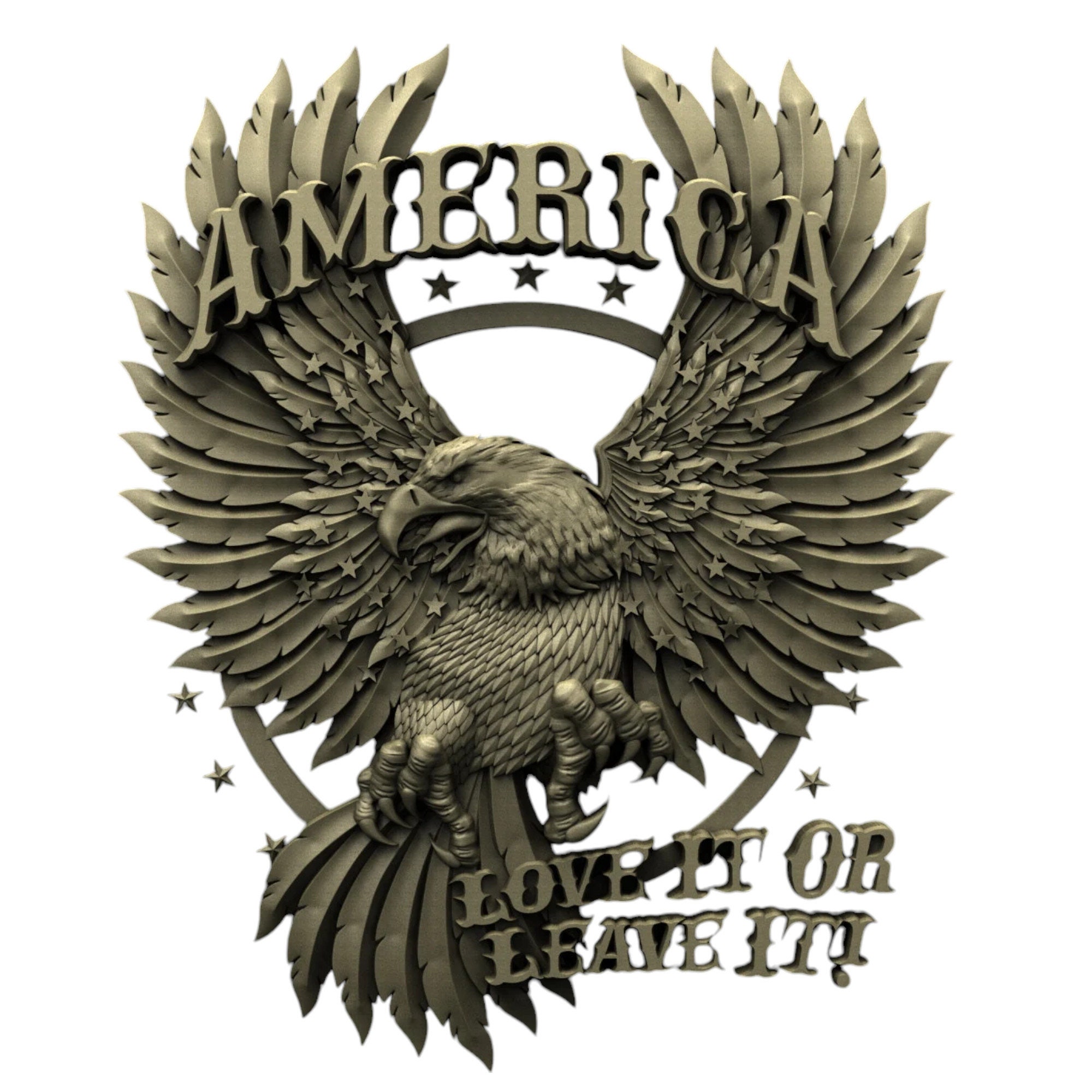 Eagle 3D STL Model: Patriotic CNC Router Files (digital File) - Etsy