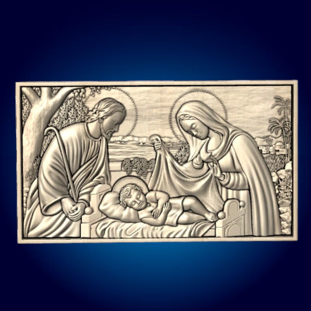 Birth of Jesus 3D CNC Router File: Christmas Nativity STL (digital File ...
