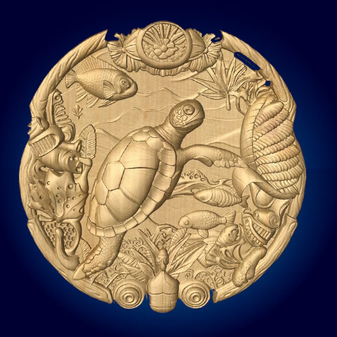 Sea Turtle 3D CNC Router File: Fantasy Water Porthole (STL) - Etsy
