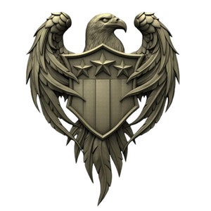 Eagle on Shield,3d CNC Router Files, 3d Stl File, Vectric,aspire,easel ...