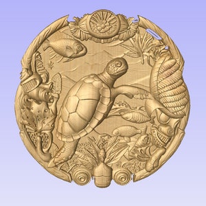 Sea Turtle 3D CNC Router File: Fantasy Water Porthole (STL) - Etsy