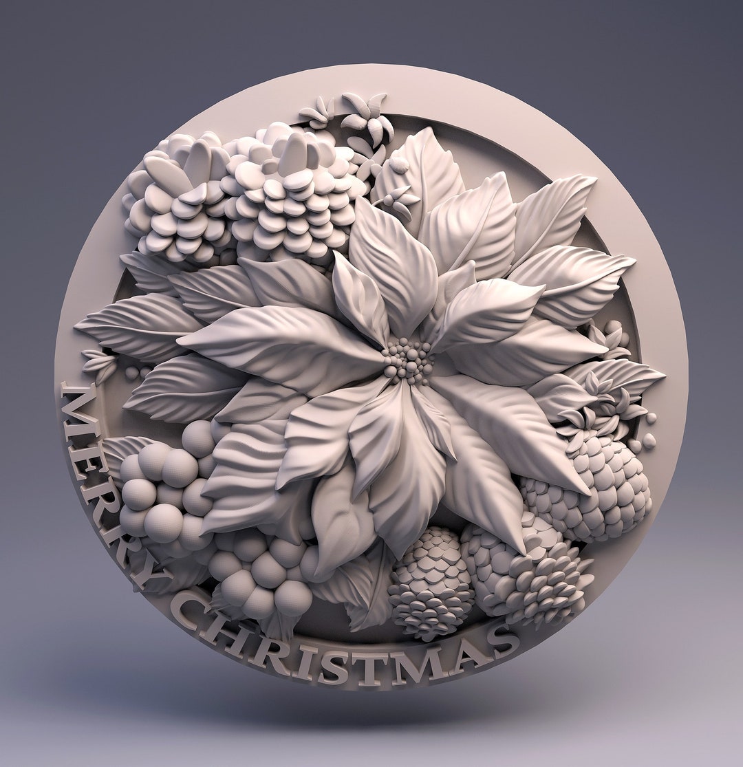 Christmas Flower 3D CNC Router Files, 3d Stl File, Vectric,aspire,easel ...
