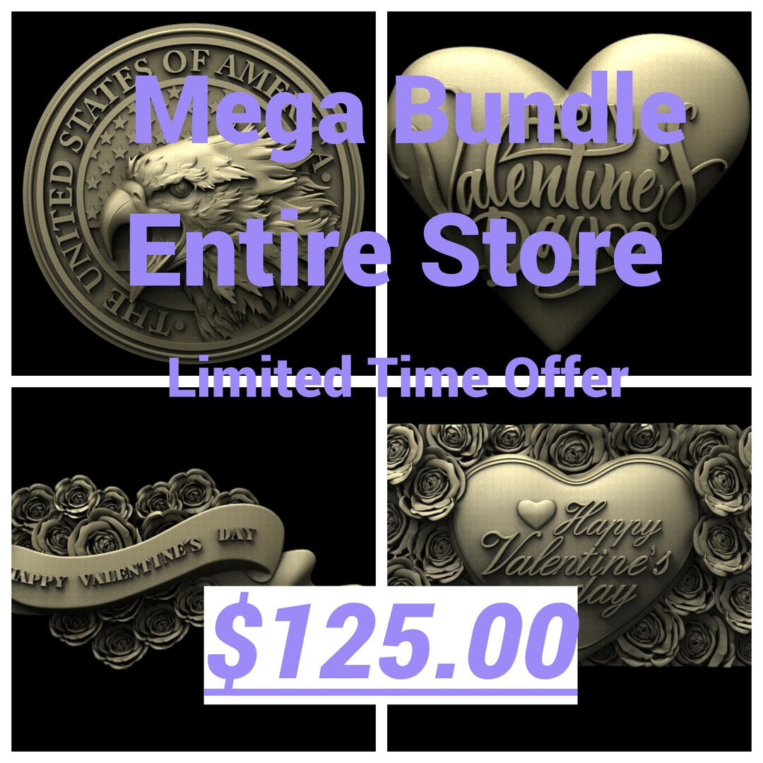 200+ 3D CNC Router Files: Mega Bundle (STL, Vectric, Aspire, Easel) - Etsy